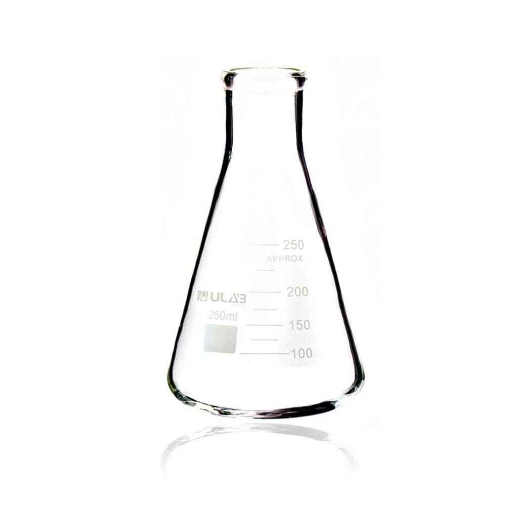 ULAB Scientific Narrow-Mouth Glass Erlenmeyer Flask Set, 3 Sizes 250ml ...
