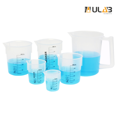 ULAB Scientific Stackable Graduated Plastic Beaker Set, 6 Sizes 50ml 100ml 250ml 400ml 500ml ...